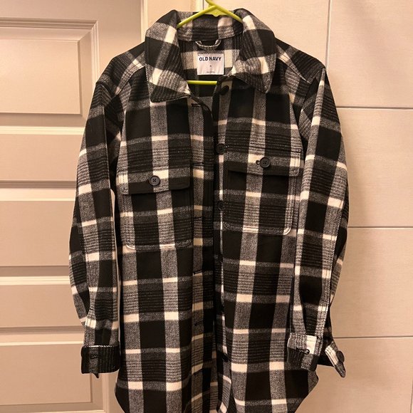 Old Navy | Jackets & Coats | Nwt Oversized Checkered Soft Brushed ...